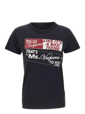 Vaquera Print-detail Cotton T-shirt - Black