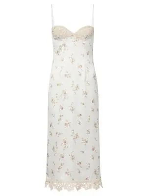 Magda Butrym Floral Crochet-trimmed Silk Slip Dress - Cream