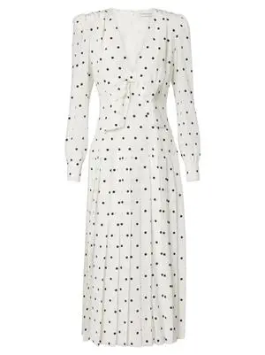 ALESSANDRA RICH Alessandra Rich Polka Dot Silk Midi Dress