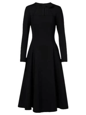 Oscar De La Renta Cutout Wool-blend Dress - Black