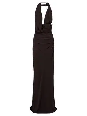 Christopher Esber Cutout Halterneck Jersey Maxi Dress - Black