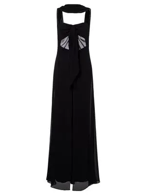 Christopher Esber Silk Draped Gown With Scarf Neck Detail - Black