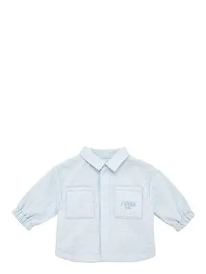 Fendi Embroidered Poplin Jacket - Light Blue