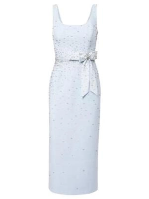 Carolina Herrera Embellished Bow Midi Dress - Blue