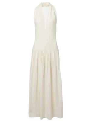 Proenza Schouler Tala Halterneck Georgette Maxi Dress - White