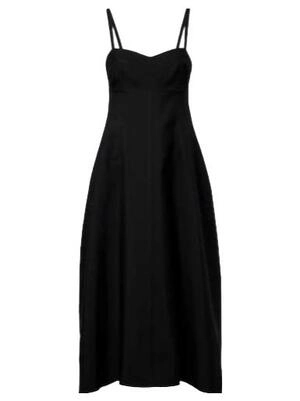 JIL SANDER Fitted Bustier Midi Dress - Black