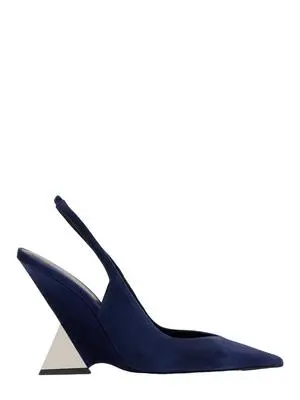 Attico Cheope 105 Suede Slingback High-heeled Sandals With Metal Heel - Black