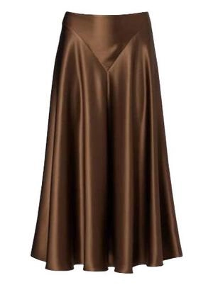 Altuzarra Silk Satin Midi Skirt - Brown