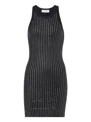 Attico Embellished Cotton Minidress - Black