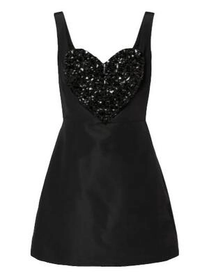 Carolina Herrera Embellished Heart Mini Dress - Black