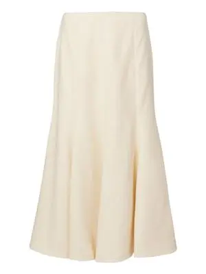 Gabriela Hearst Selma Flared Silk Midi Skirt - Nude