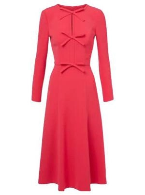 Carolina Herrera Bow-detail Crêpe Midi Dress - Red