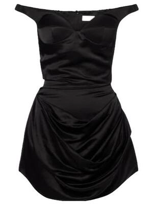 Magda Butrym Pleated Strapless Dress - Black