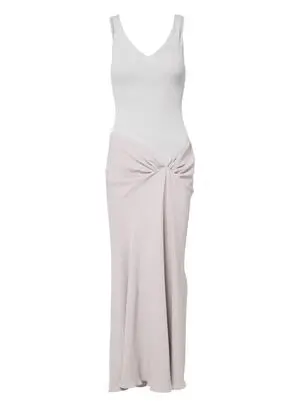 Victoria Beckham Knitted Crepe Maxi Dress - Grey