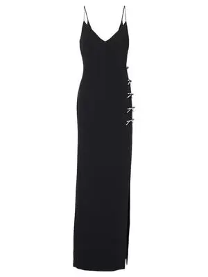 Elie Saab Embellished Bow Detail Cady Gown - Black