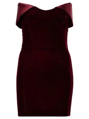 MUGLER Sweetheart Neckline Sleeveless Mini Dress - Black