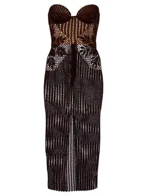 Magda Butrym Crochet Cotton Bustier Dress - Black