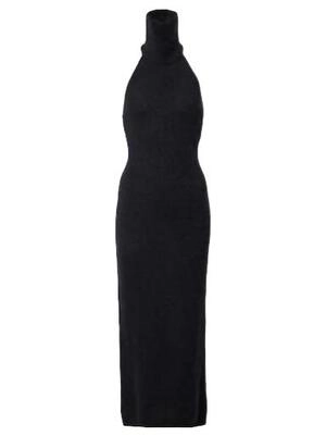 Magda Butrym Halterneck Mohair-blend Maxi Dress - Black