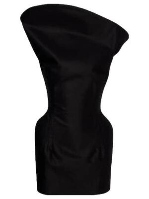 Magda Butrym Asymmetrical Dress With Back Zipper Detail - Black