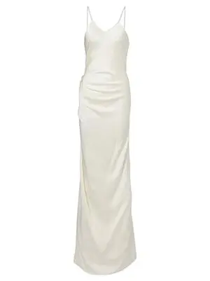 Victoria Beckham V-neck Open Back Maxi Dress - No