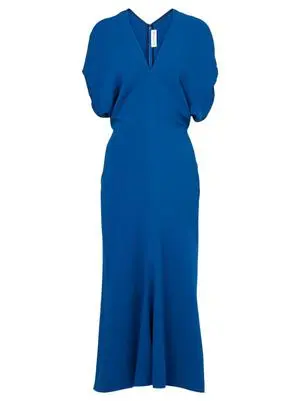 Victoria Beckham Crepe Satin Midi Dress - Blue