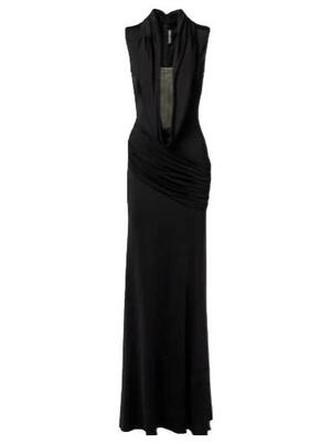 David Koma Sleeveless Draped Gown - Black
