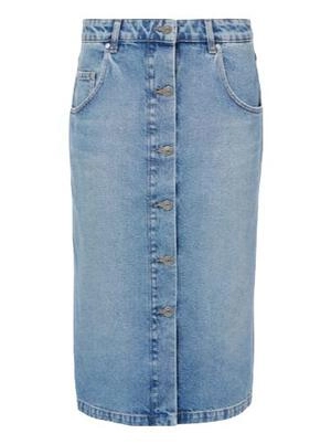 Stella McCartney Chain-detail Denim Midi Skirt - Blue