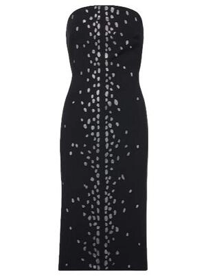 David Koma Off-the-shoulder Rhinestone Embellished Midi Dress - Black