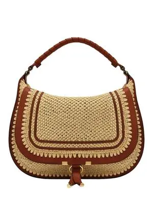 Chloé Marcie Raffia Shoulder Bag - Brown
