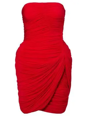 Magda Butrym Ruched Off-the-shoulder Mini Dress - Red