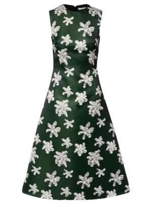 EMILIA WICKSTEAD Rumi Floral Genzianella Midi Dress - Black
