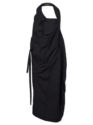 Junya Watanabe Halter Neck Midi Dress - Black