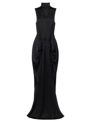 Stella McCartney Draped Satin Gown - Black