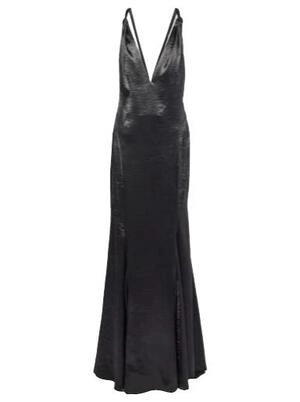 SAFIYAA LONDON Asli Satin Gown - Black