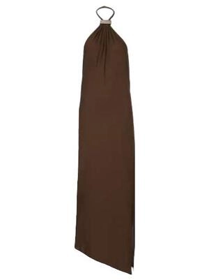 Attico Halterneck Open-back Midi Dress - Green