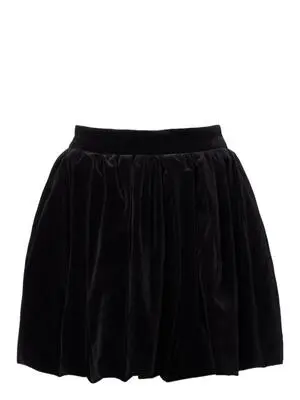 PATOU Velvet Mini Skirt With Ruffle Details - Black