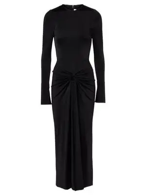 Victoria Beckham Gathered Midi Dress - Black