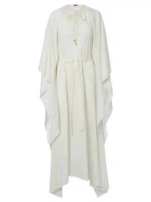 PATOU Striped Maxi Dress With Detachable Belt - White