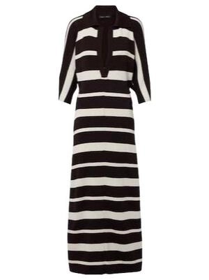 Proenza Schouler Solana Striped Wool And Silk Maxi Dress - Black