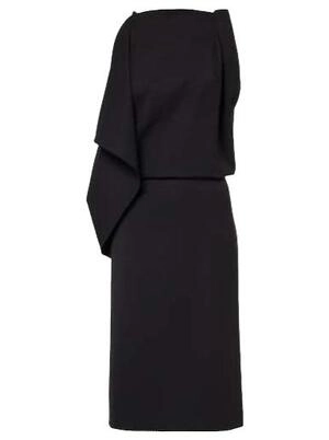 Proenza Schouler Elena Draped Wool-blend Midi Dress - Black