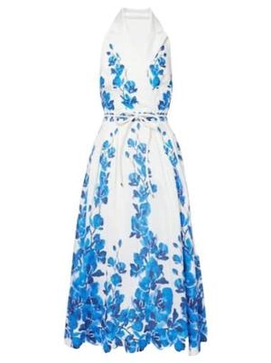 REBECCA VALLANCE Rebecca Vallance Orchid Blues Floral Midi Dress