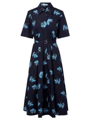 EMILIA WICKSTEAD Floral Cotton Shirt Dress - Black