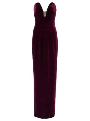 Monique Lhuillier Strapless Velvet Gown - Black