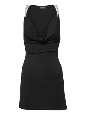 David Koma Embellished V-neck Sleeveless Mini Dress - Black