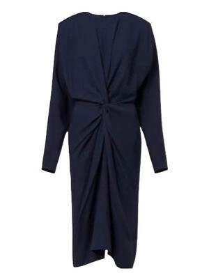 Stella McCartney Matte Satin Twisted Midi Dress - Black