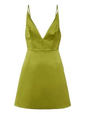 EMILIA WICKSTEAD Vero Satin Mini Dress - Green