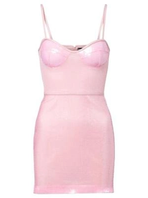 David Koma Sequined Mini Dress - Pink