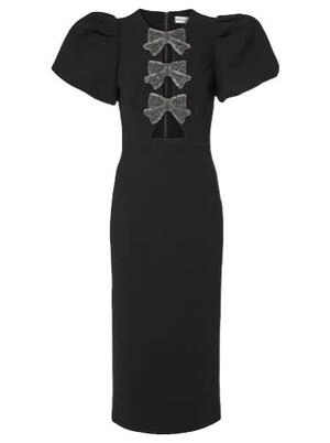 Rebecca Vallance Rebecca Vallance Eliana Puff-Sleeve Midi Dress Black