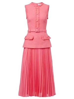 Rebecca Vallance Montana Crêpe And Georgette Midi Dress - Pink