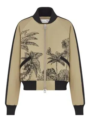 Dior Riviera Bomber Jacket With Tropical Print - Nude